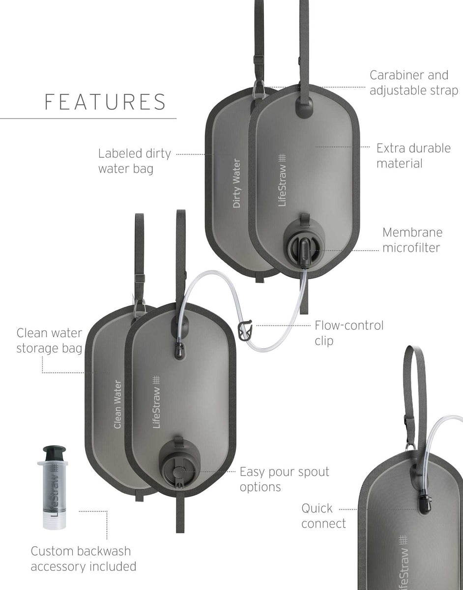 LifeStraw Peak Series Gravity Water Filter System with Safe Water Stor ...